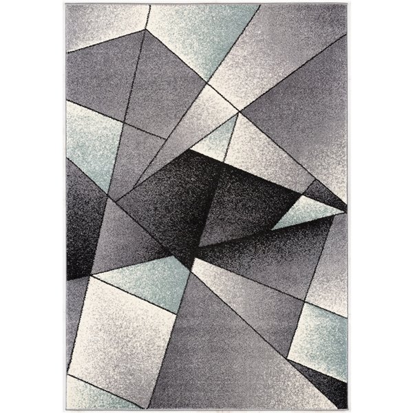 Rug Branch Contemporary Geometric Grey Blue Indoor Area Rug - 6x9 ...