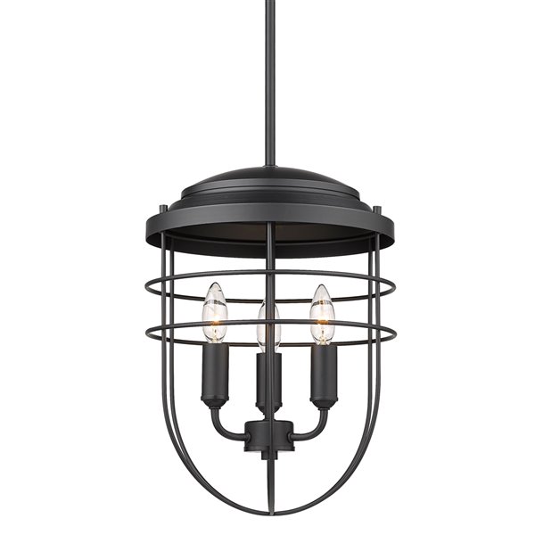 Golden Lighting Seaport 3-Light Pendant Light - Black | RONA