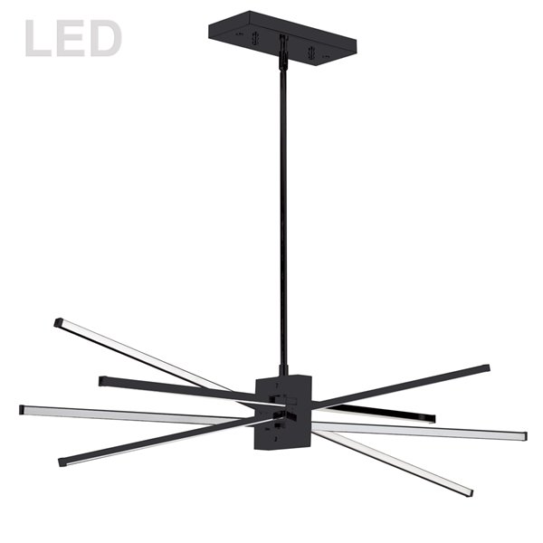 Dainolite Summit Pendant Light - 4-Light - 34-in x 12-in - Matte Black ...