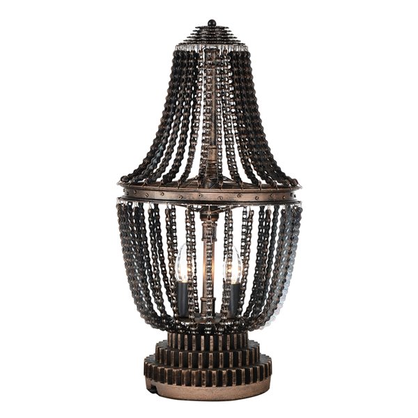 CWI Lighting Kala 2-Light Table Lamp with Antique Bronze Finish 9727T13 ...