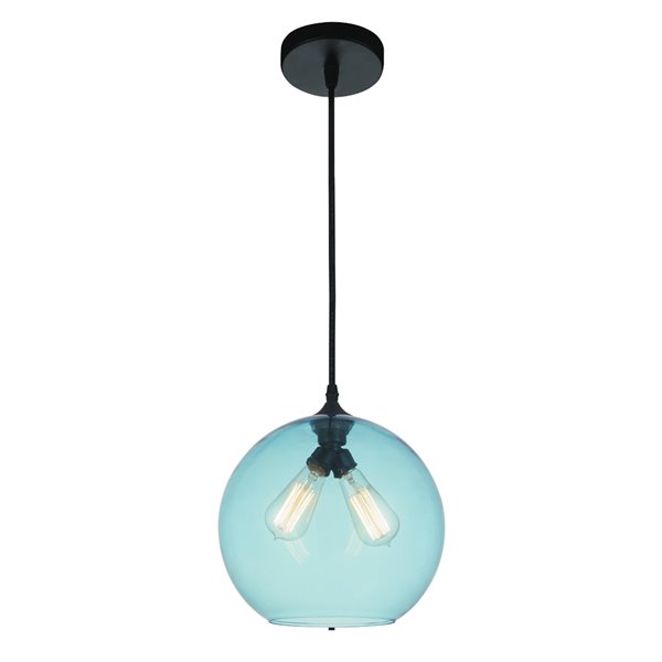 CWI Lighting Glass Mini Pendant Light - 2-Light - Transparent Blue | RONA