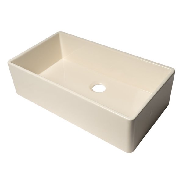 ALFI brand AB536-B Biscuit 36-in Smooth Apron Single Bowl Fireclay Farm ...