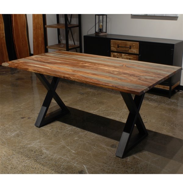 MobX Straight Edge Grey Sheesham Dining Table - 67-in x 36-in ZEN-13 ...