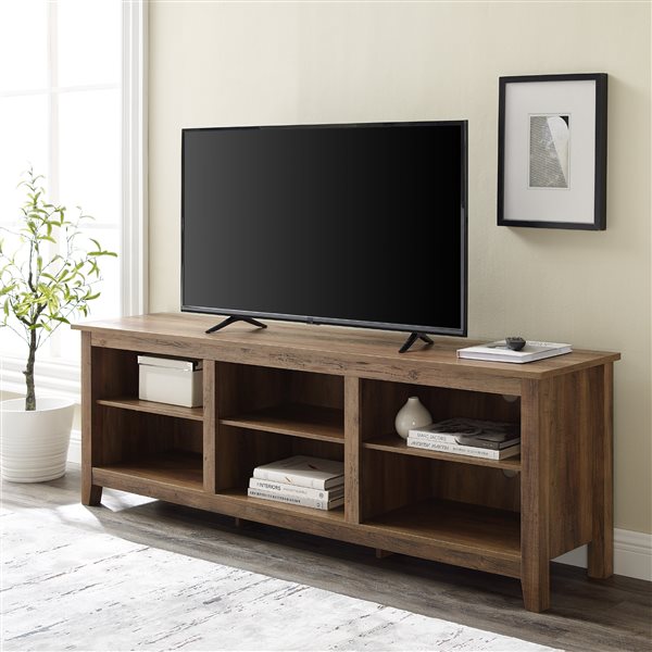 Walker Edison Modern TV Cabinet - 70-in x 24-in - Rustic Oak LW70CSPRO ...