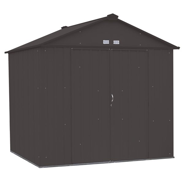 ARROW EZEE Shed Steel Storage 8x7 ft Galvanized Charcoal EZ8772HVCC | RONA