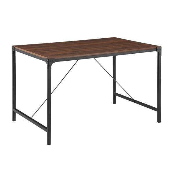 WALKER EDISON 48-in Industrial Wood Dining Table - Dark Walnut ...