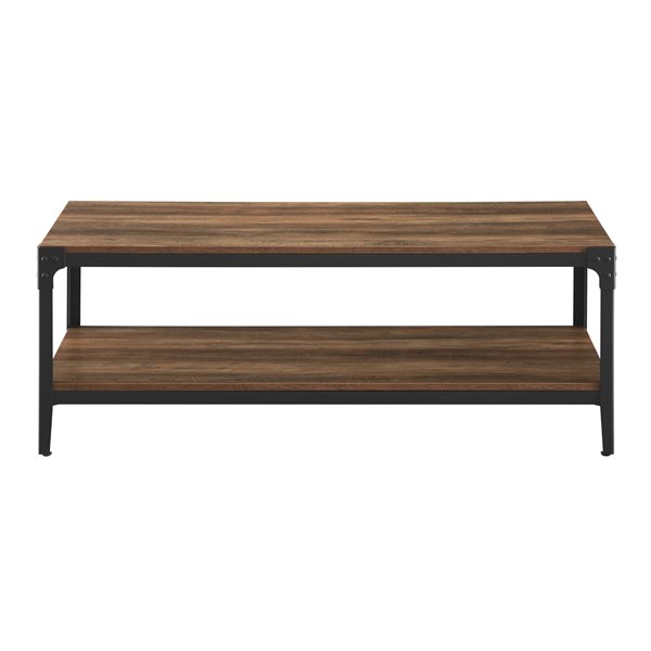 Walker Edison Angle Iron Rustic Wood Coffee Table Rustic Oak LW46AICTRO RONA