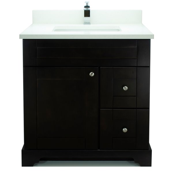 Vanitée avec comptoir en Quartz blanc satiné Bold Damian de Lukx ...