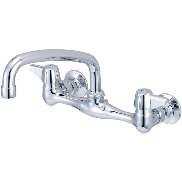 Central Brass Two Handle Wallmount Kitchen Faucet - Polished Chrome ...