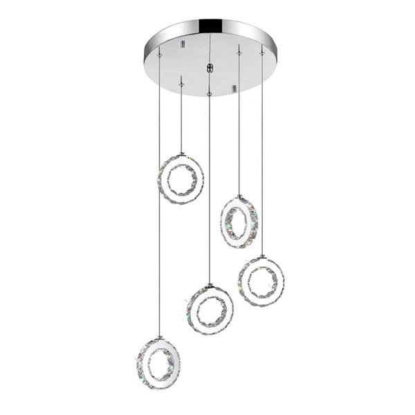 CWI Lighting Ring Pendant Light - LED Light - 20-in - Chrome 5417P20ST ...