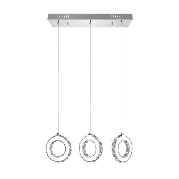 CWI Lighting Ring Pendant Light - LED Light - 24-in - Chrome 5417P24ST ...