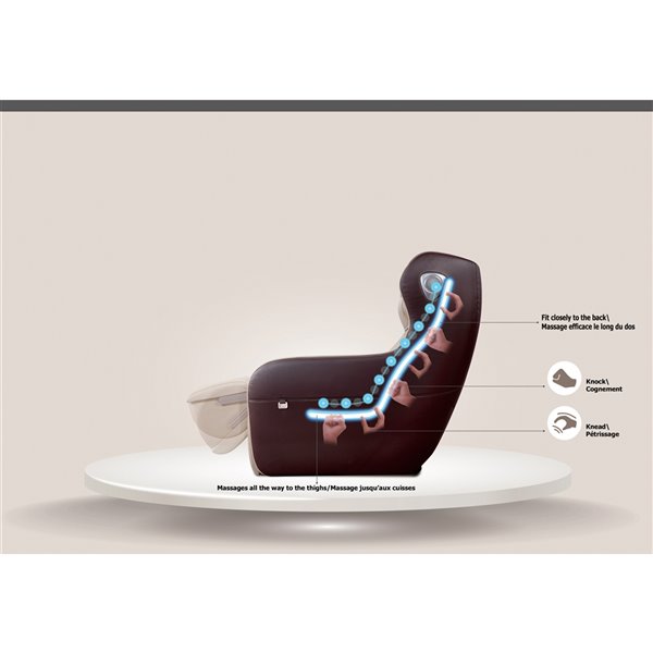 Fauteuil De Massage Icomfort Ic2000 Similicuir Beige Brun Ic2000 Bei