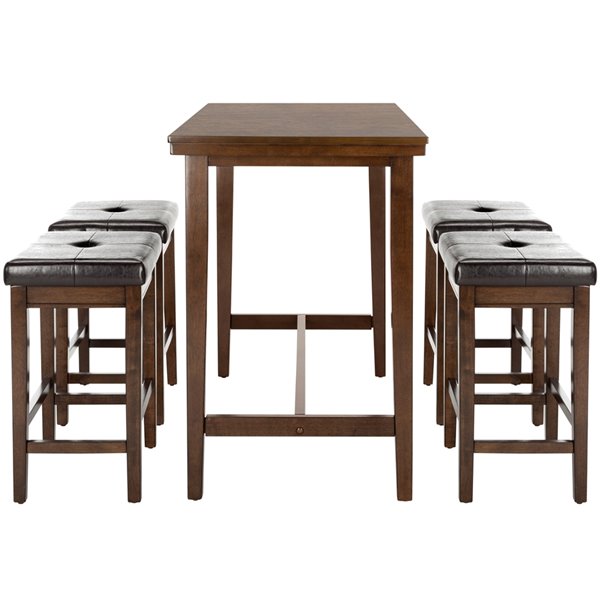 Safavieh Billy 5 Piece Pub Set - Dark Brown and Black - 24-in L x 48-in ...