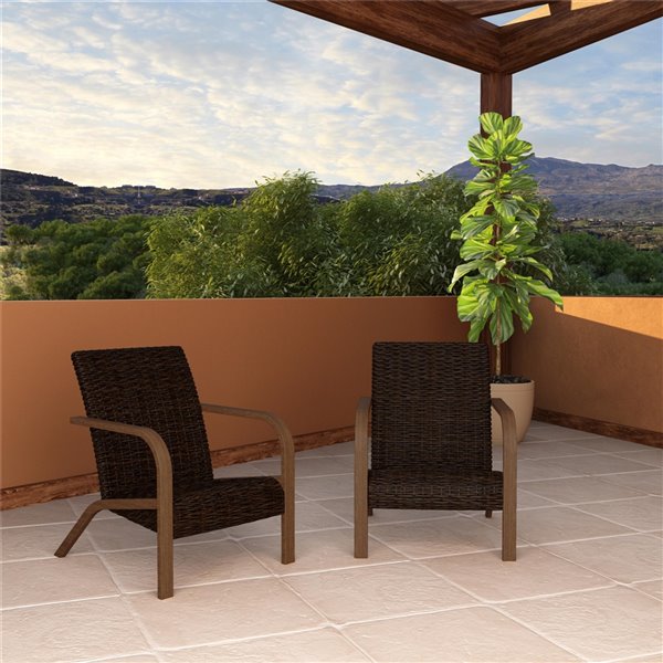 Cosco Outdoor Living SmartWick Patio Arm Chairs - Dark Brown - 2-Pk ...