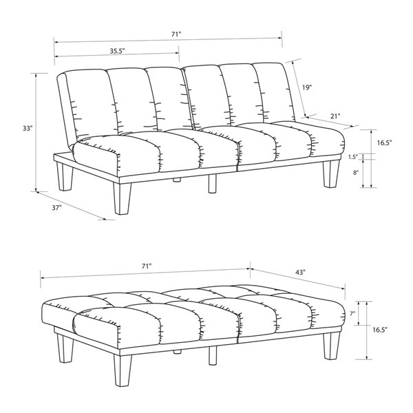 DHP Hamilton Futon 2161019 RONA