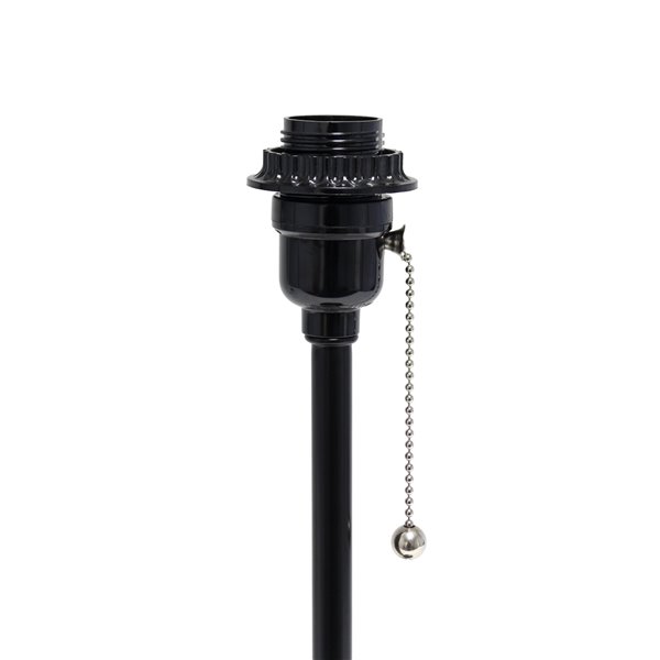 LimeLights Black Stick Lamp with Charging Outlet and Fabric Shade ...