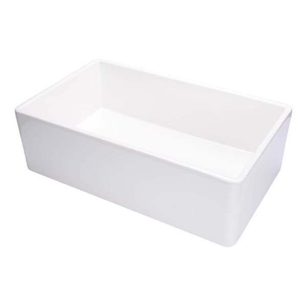 Hahn FireClay Farmhouse Kitchen Sink - Single Bowl - 26-in - Glossy ...