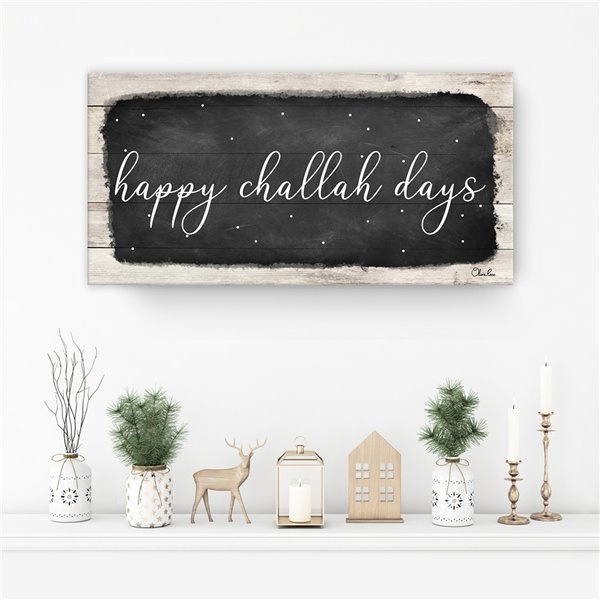 Ready2HangArt 'Happy Challah Days' Hanukkah décoration murale VMTQ279 ...