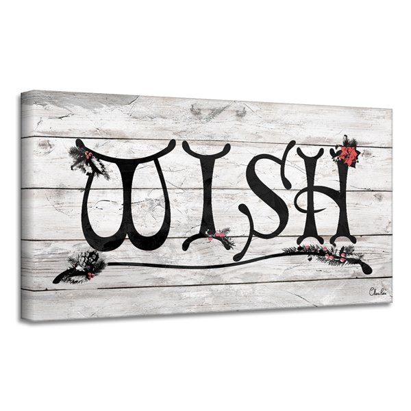Ready2HangArt 'Wish' Holiday Canvas Wall Art - 12-in x 24-in VMTQ319 ...