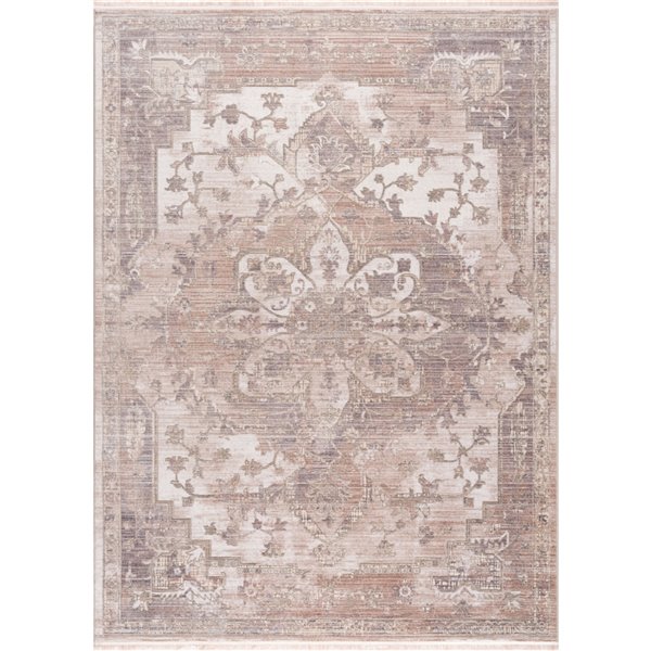 Rug Branch Transitional Moroccan Boho Beige Brown Indoor Area Rug - 6x9 ...