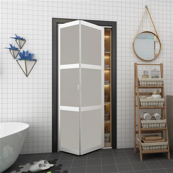 Porte pliante en MDF à 3 panneaux Colonial Elegance et quincaillerie d ...