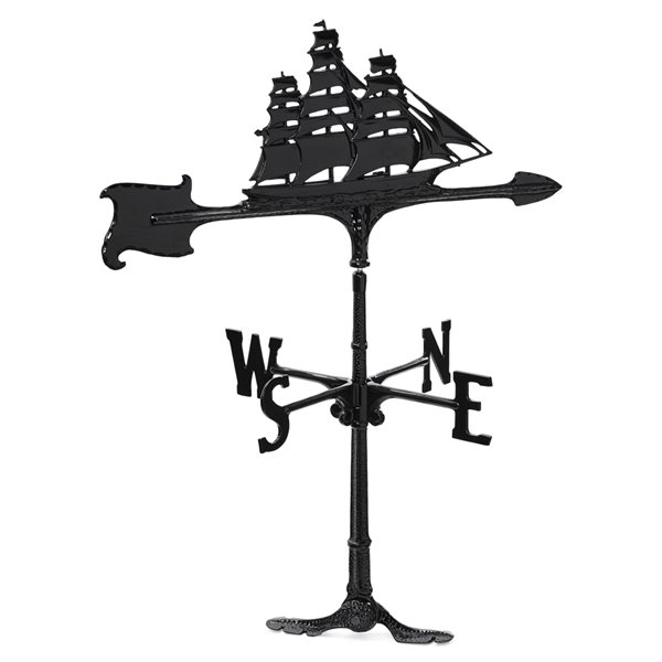 Klassen Bronze Vessel Roof-Mount Weathervane - Black Cast Aluminum ...