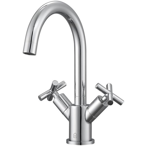 Ancona Ava Series Single-Hole Cross-Handle Bathroom Faucet - Chrome AN ...