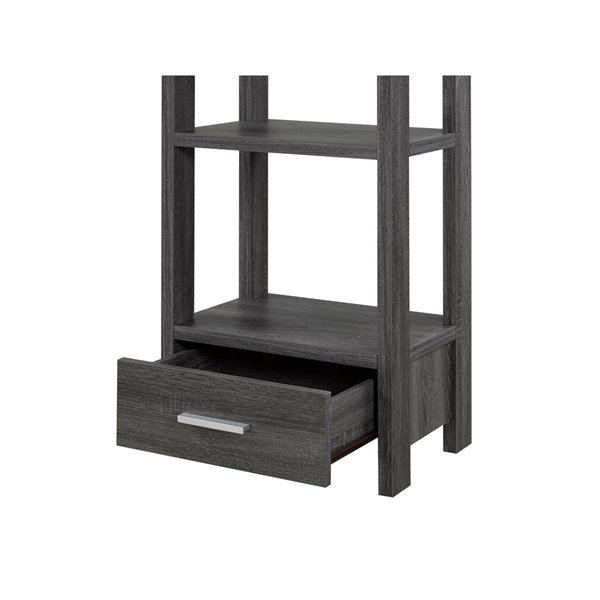 Brassex 4-Tier Contemporary Display Shelf with Storage, Grey 14905-DGY ...