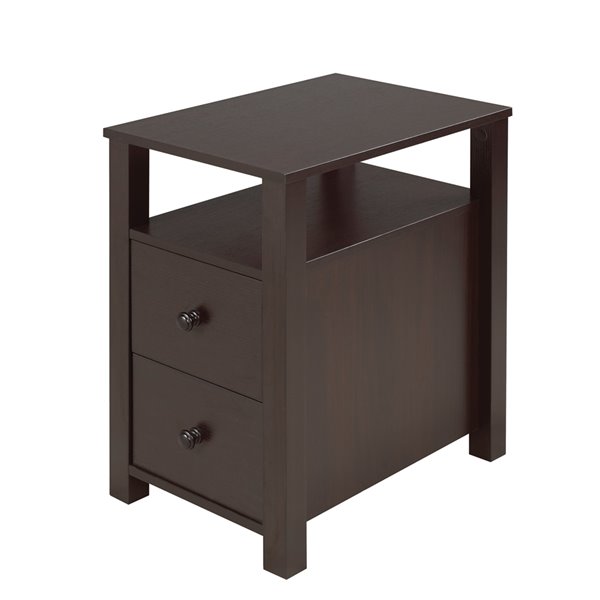 BRASSEX Telephone Stand with Storage Dark Cherry - 20-in x 24-in x 13.5 ...