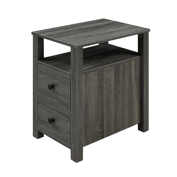 BRASSEX Telephone Stand with Storage in Grey Finish - 20-in x 24-in x ...