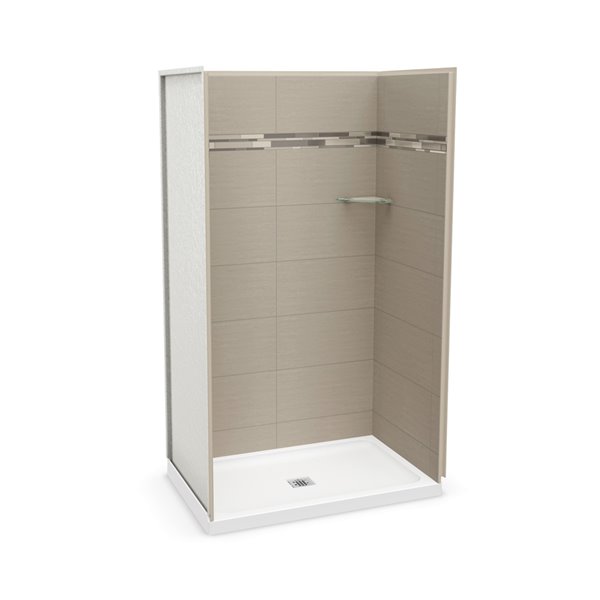 MAAX Utile Alcove Shower Kit with Central Drain - 48-in x 32-in ...
