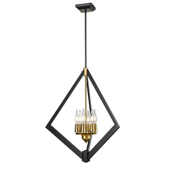 DVI Flechette Modern 6-Light Chandelier - Brass and Graphite Grey | RONA