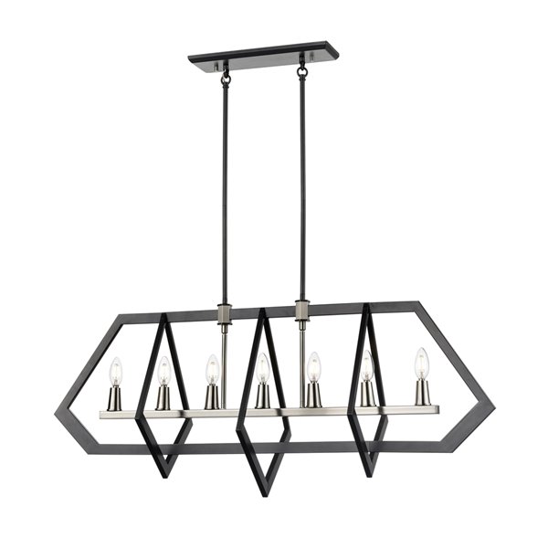 DVI Flechette Modern Kitchen Island Lighting - 7-Light - Satin Nickel ...