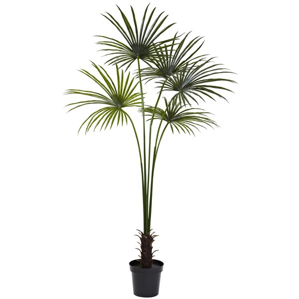 Nearly Natural Fan Palm Tree - UV Resistant - 7-ft - Green 5447 | RONA