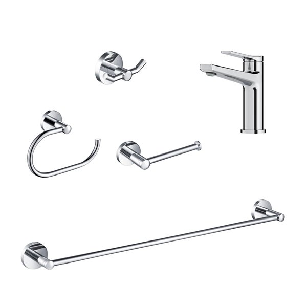 Kraus Indy Bathroom Faucet Accessory Set - 4 Pieces - Chrome | RONA