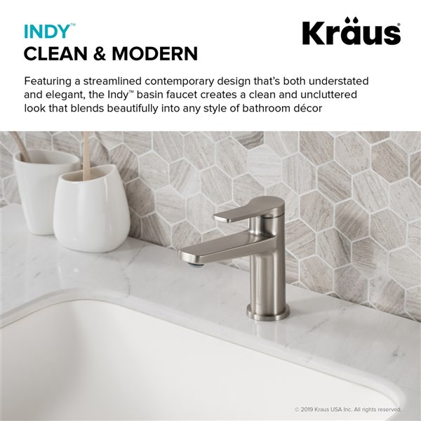 Kraus Indy Bathroom Faucet and Accessory Set - 4 Pieces - Stainless ...