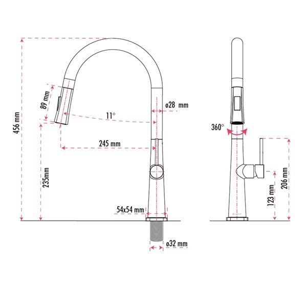akuaplus® AIMI 1-Handle Kitchen Faucet - Matte Black RC1005BL | RONA