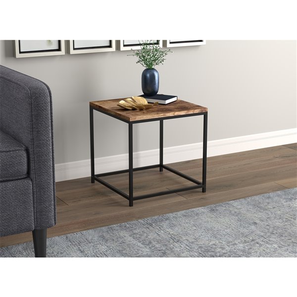 Safdie & Co. Accent Table - Square - 16-in x 16-in - Brown Reclaimed ...