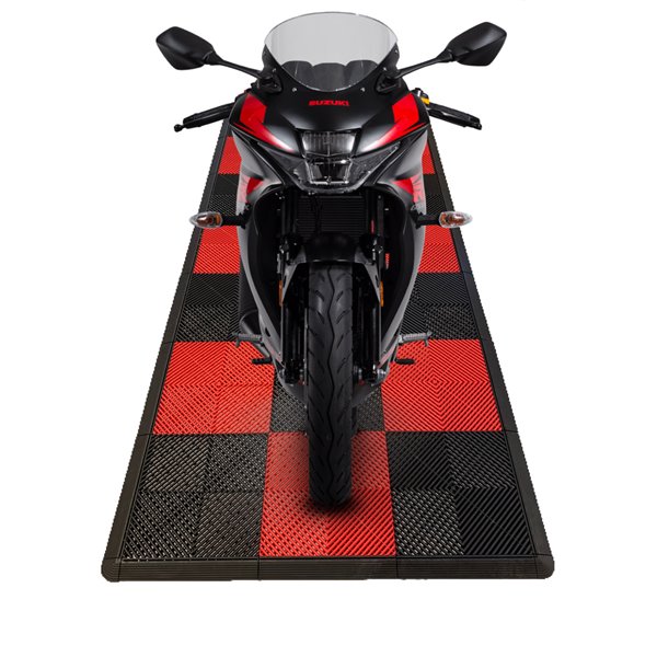 Swisstrax MotorMat Garage Floor Tile - 15.75-in x 15.75-in - Red and ...
