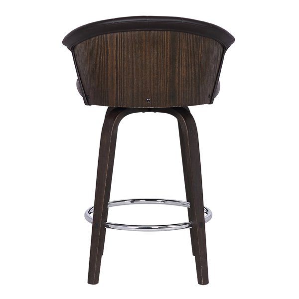 Armen Living Ashley Mid-Century Swivel Counter Stool - Brown ...