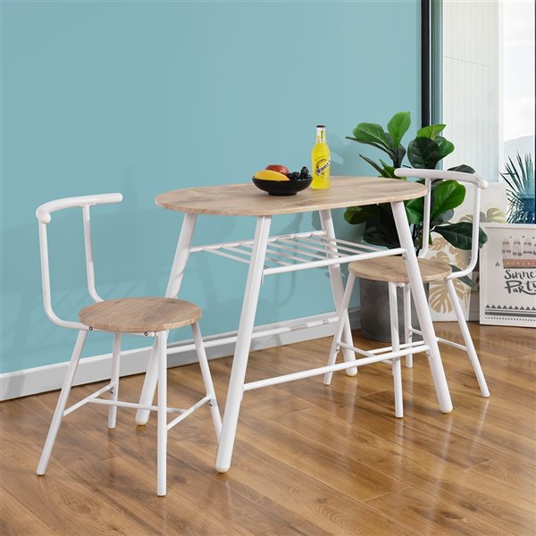 Homy Casa Kitchen Breakfast Dining Set - 3 Pieces - Oak 0300100014074 ...