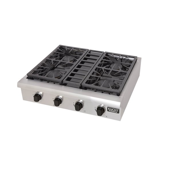 KUCHT Natural Gas Cooktop - 4-Burner - 30-in x 27-in - Stainless Steel ...