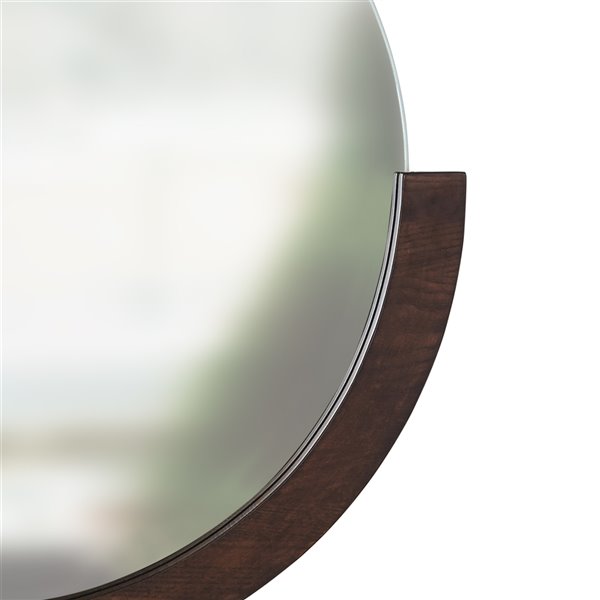 Umbra Mira Round Mirror - 30-in - Walnut 1015472-746 | RONA