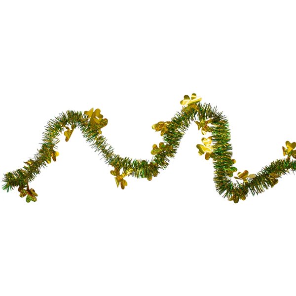 Northlight St.Patrick Day Irish Shamrock Garland - 25 ft. - Green/Gold ...