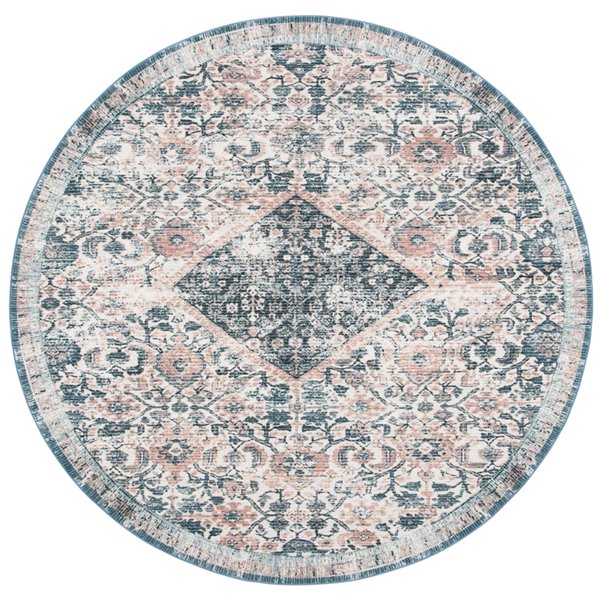 Safavieh Journey Machine-made Round Area Rug - 7-ft x 7-ft - Ivory/Pink ...
