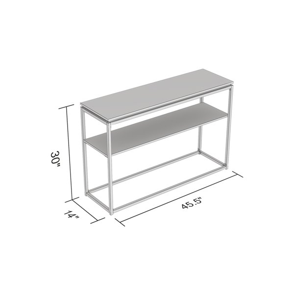 Table console moderne avec plateau en bois et armature de métal de ...