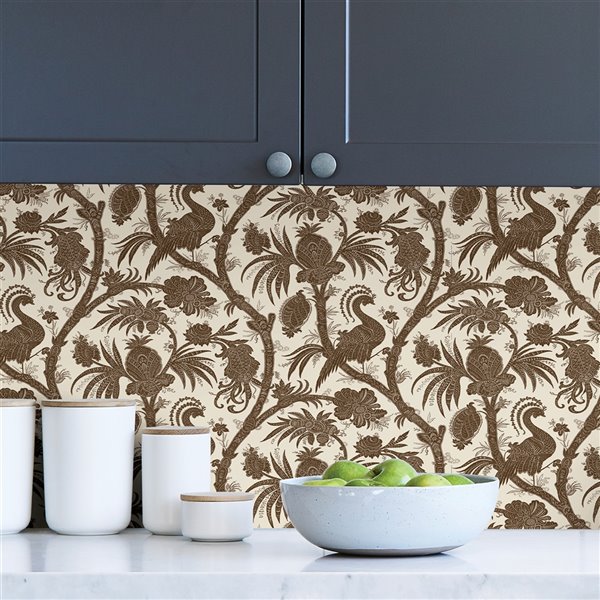 Scalamandre Balinese Peacock Self Adhesive Wallpaper - Java SCS3877 | RONA