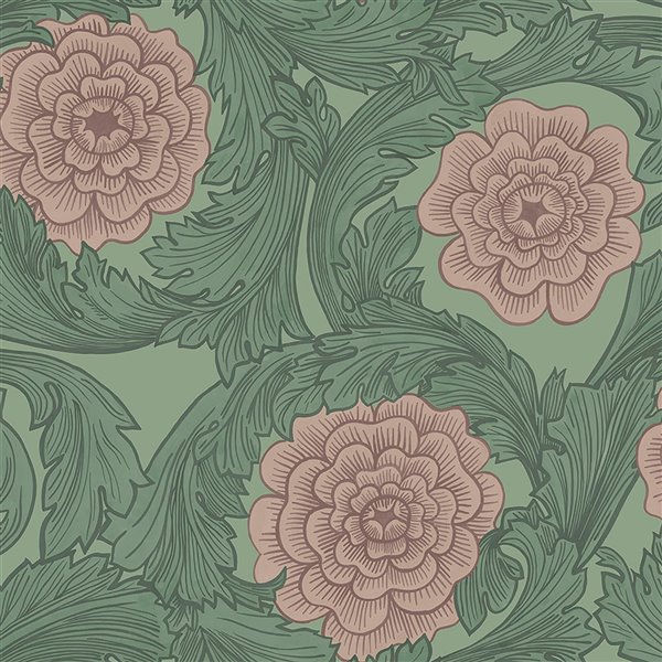 Midbec Rosa Ornamental Florals Wallpaper - Green MD51011 | RONA