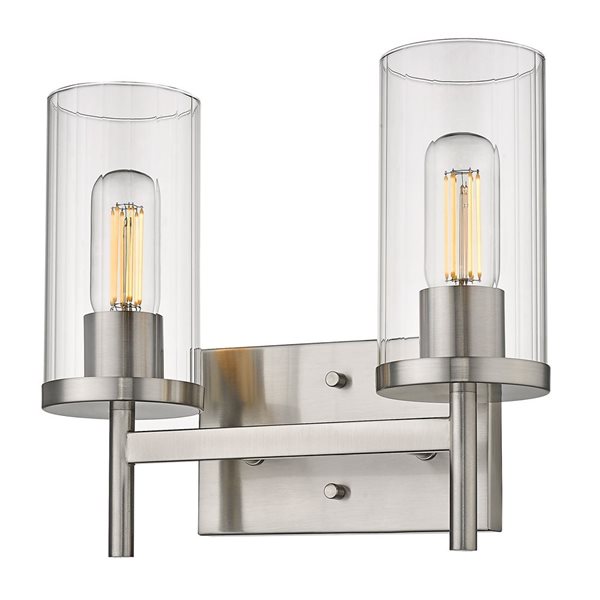 Golden Lighting Winslett Transitional Vanity Light - 2-Light - Pewter ...