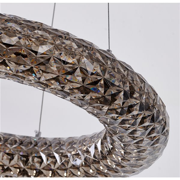 Design Living LED Chandelier - 1-Light - 19.69-in x 2.76-in - Smoke ...